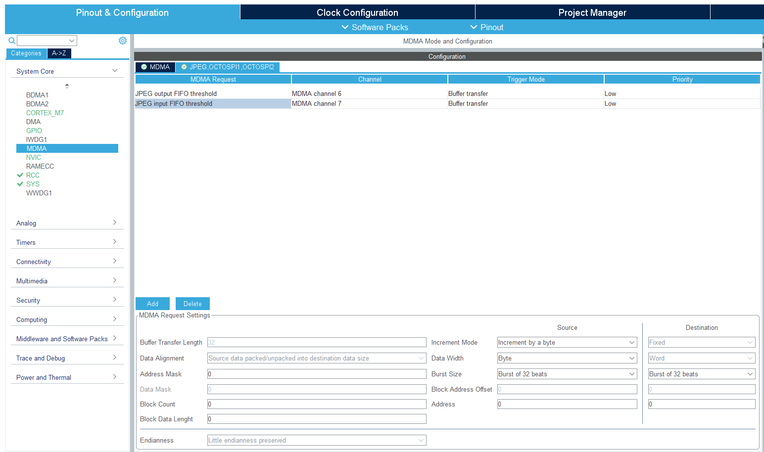 Video decoding for STM32H7B3L. - STMicroelectronics Community