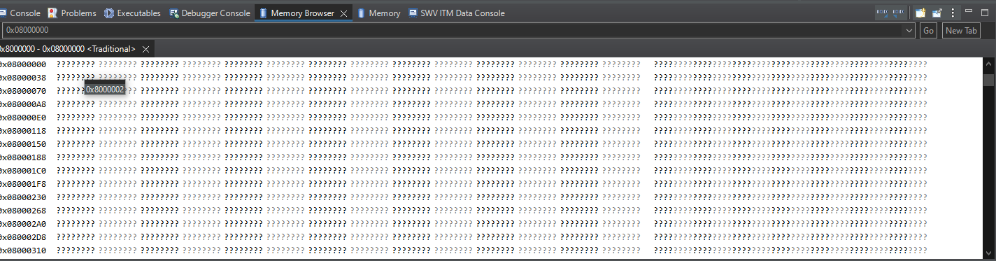 Solved: Why cannot properly see opcodes on memory browser ... - STMicroelectronics Community