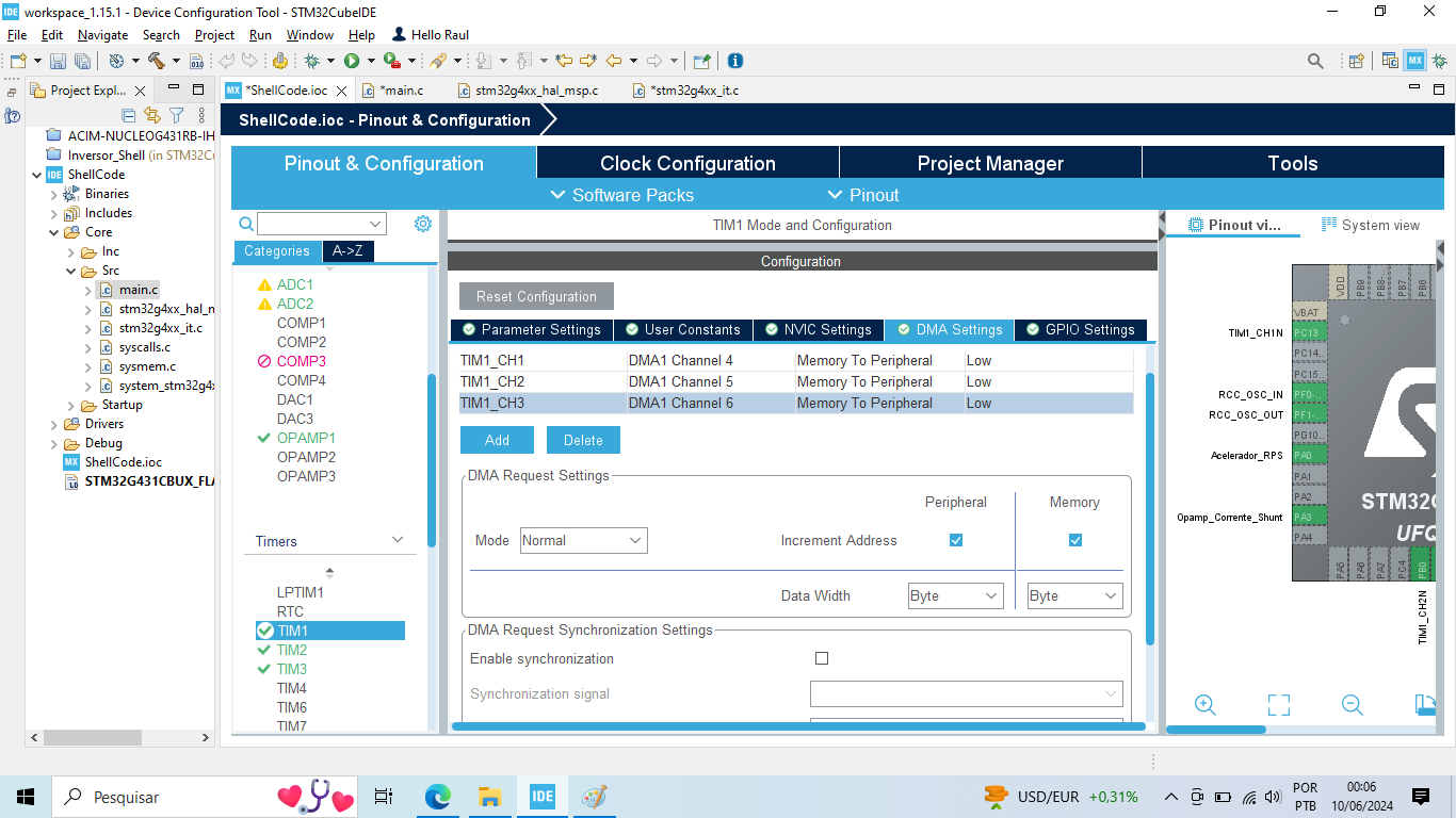 Solved: multiple TIM1 channels dutycycle update single DMA - STMicroelectronics Community