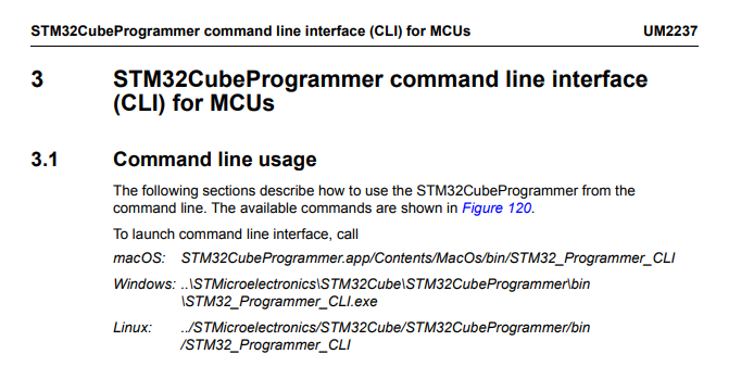 Solved Command Line Programming For Stm32 Controllers Usi Stmicroelectronics Community 