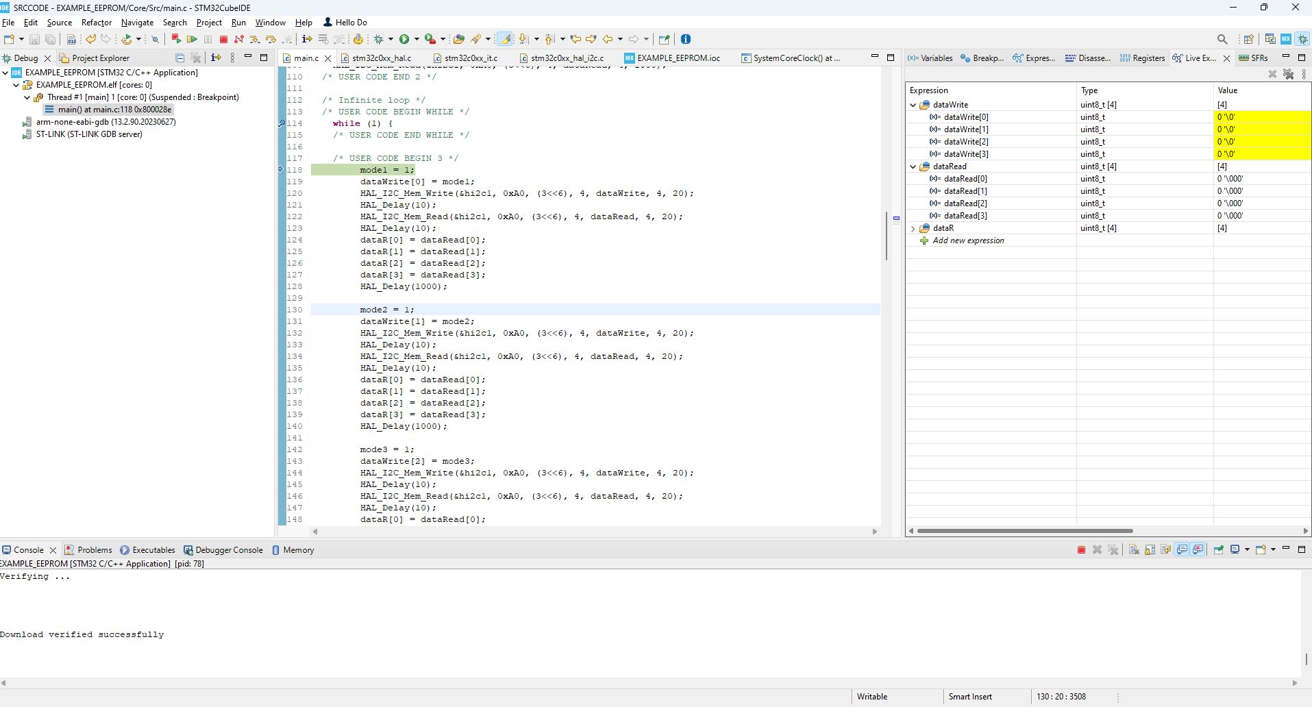 Solved Communication Between Stm32c011 And Eeprom M24c0 Stmicroelectronics Community