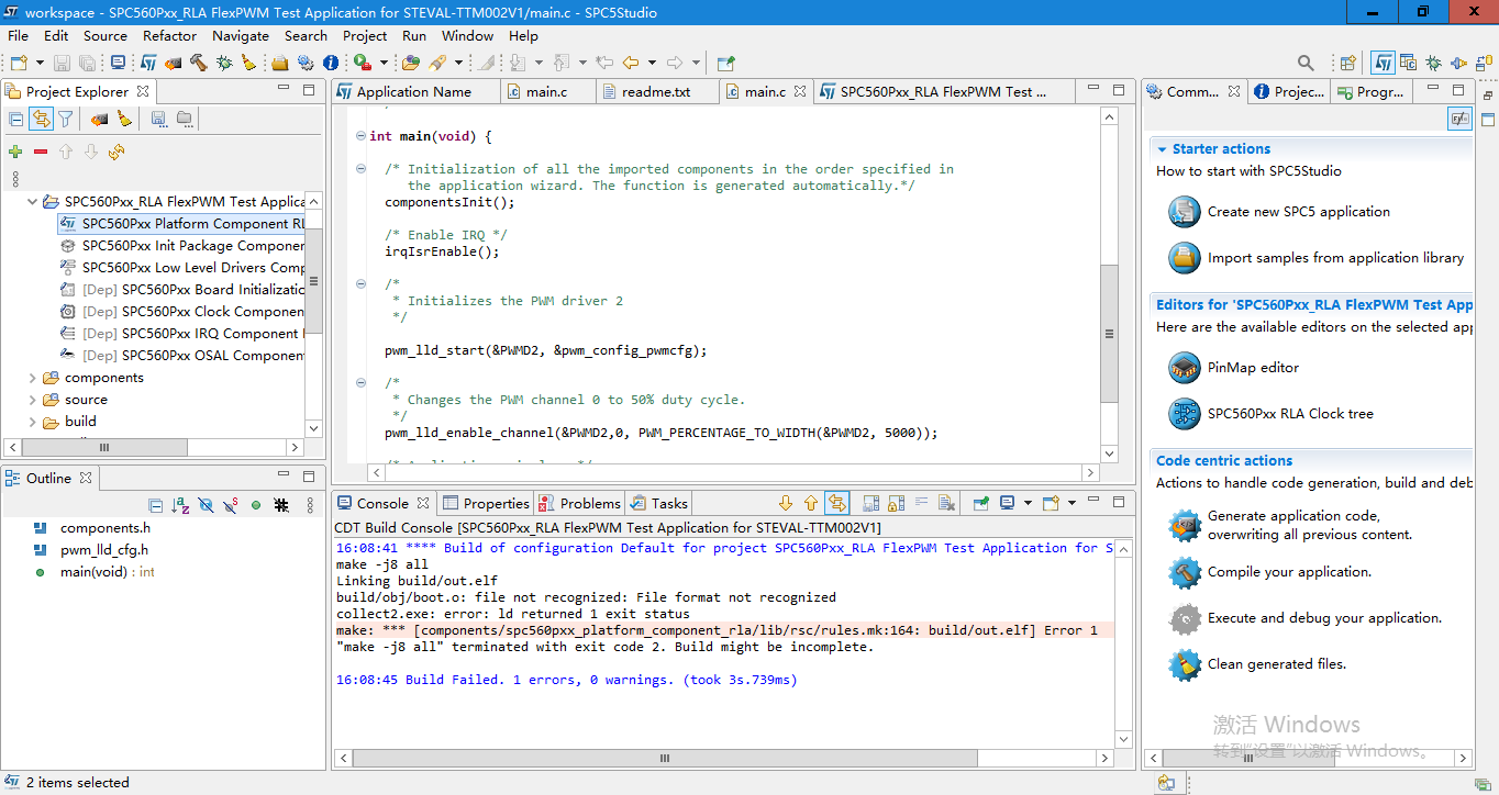 SPC5 STDIO build error - STMicroelectronics Community