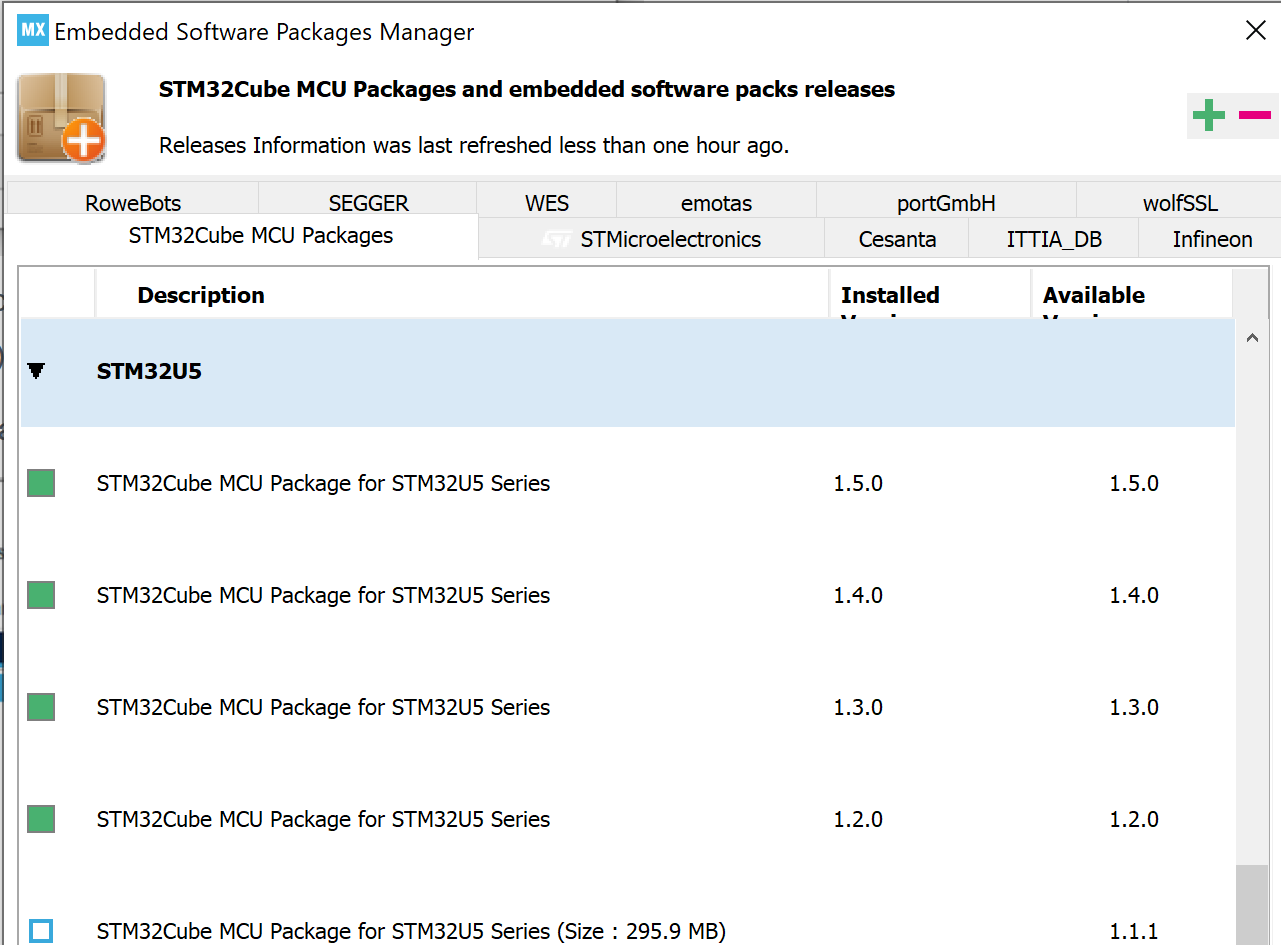 Solved Fail To Get Required Stm32cube Firmware Package Stmicroelectronics Community 