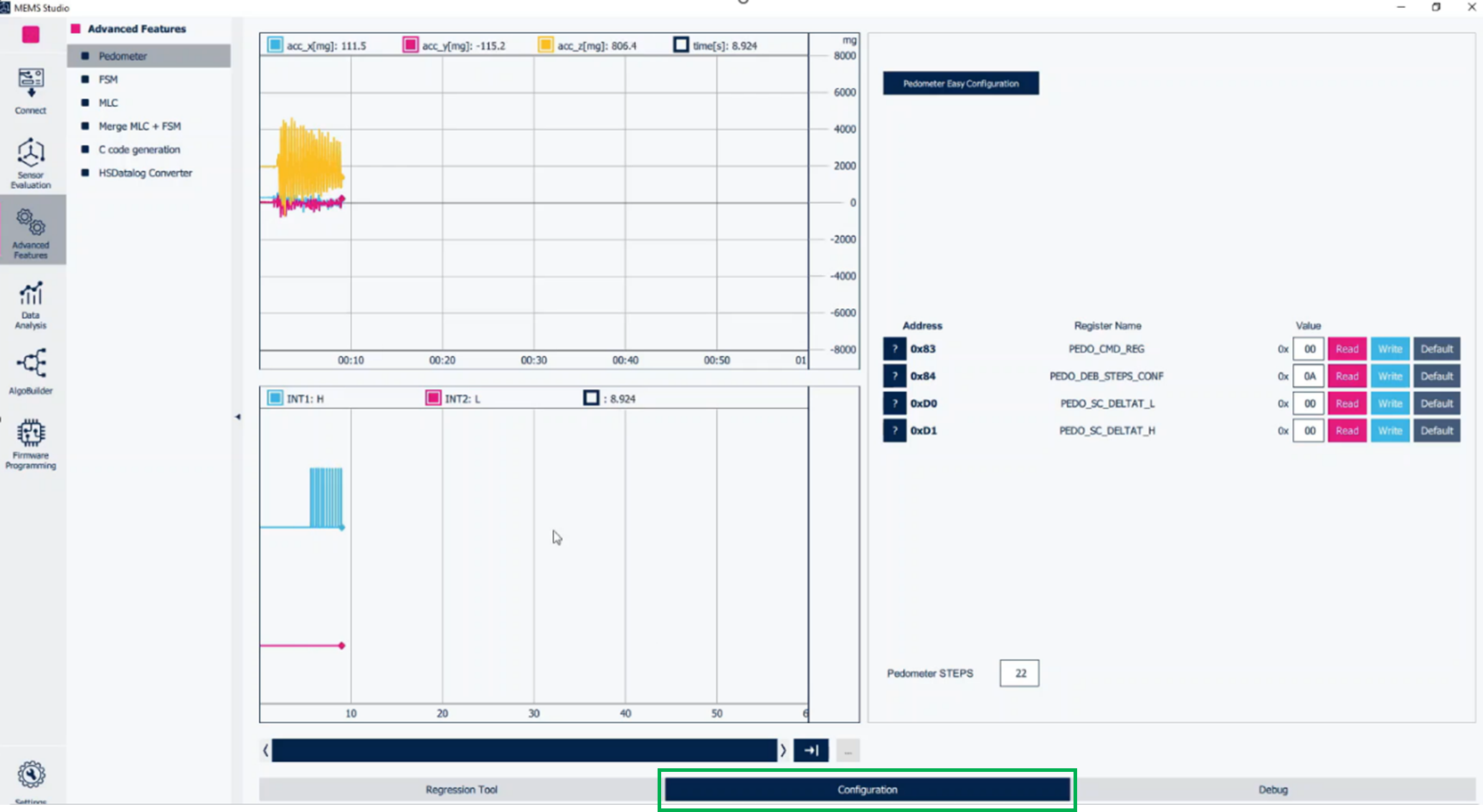 Exploring the configurable options of the new IMU ...