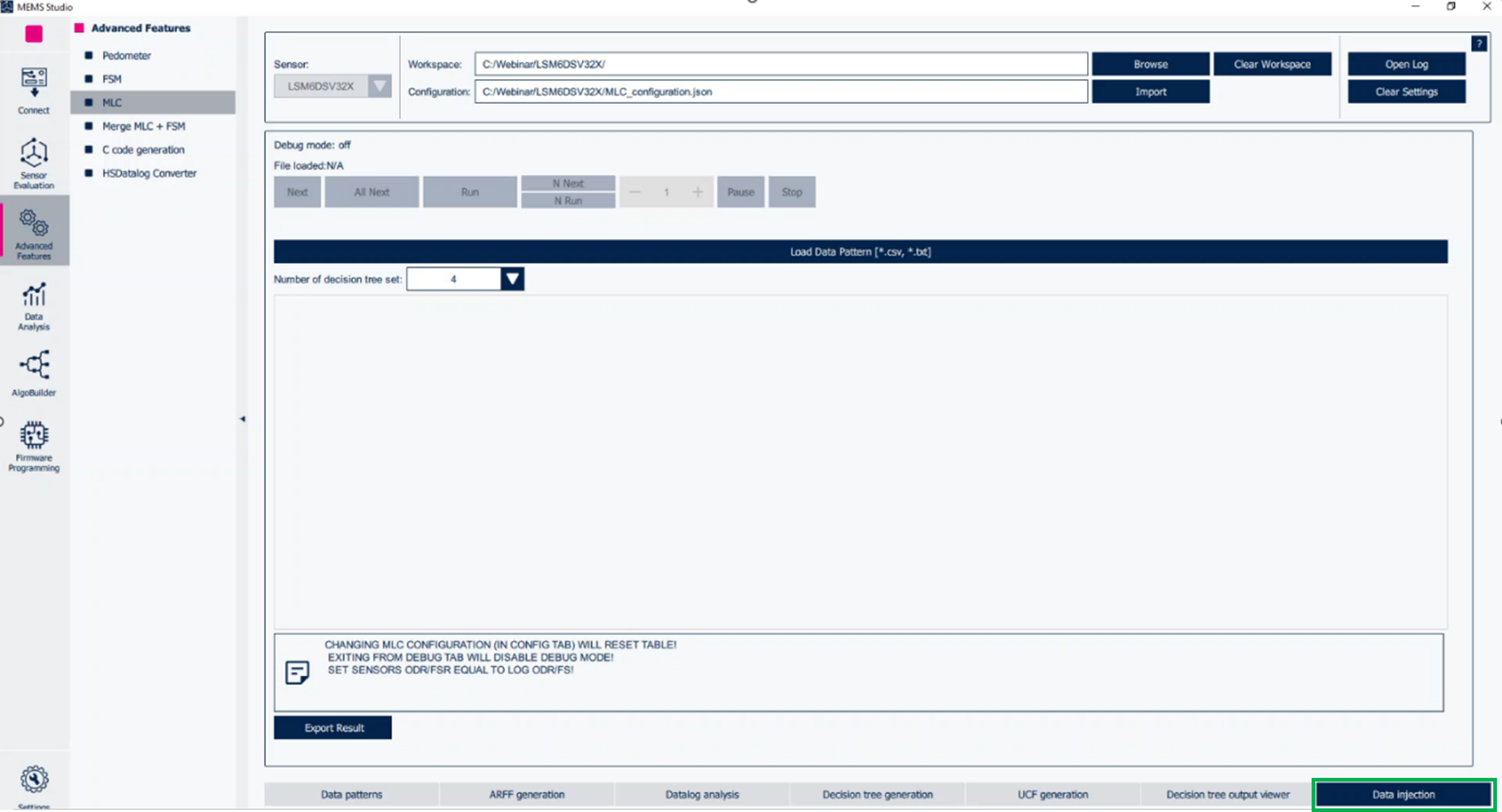 Exploring the configurable options of the new IMU ...