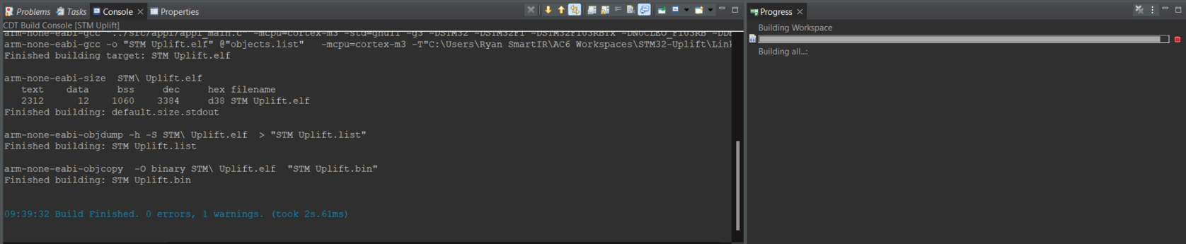 Building Project never finishes - STMicroelectronics Community