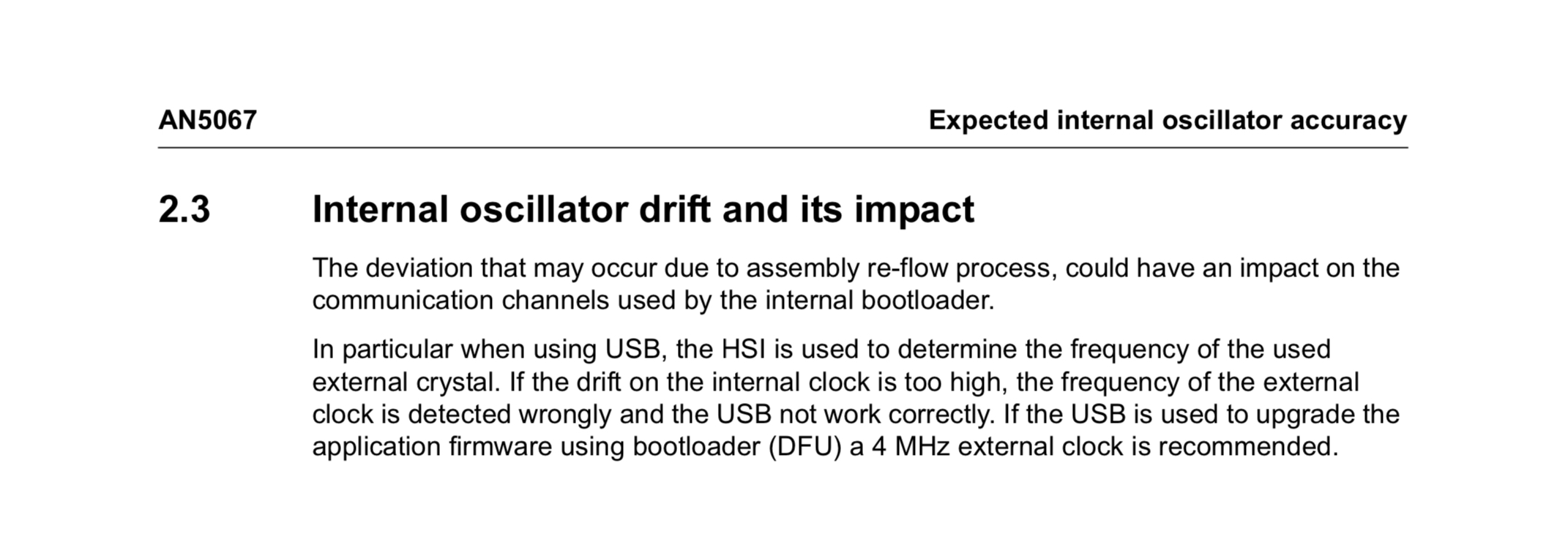 Stm32f446 Usb Dfu Bootloader Problem At High Tempe