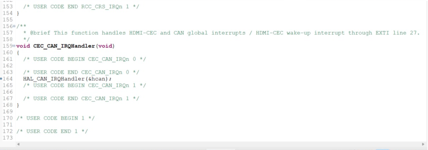 Unable To Receive Can Interrupt On Stm32f0 When Se Stmicroelectronics Community 