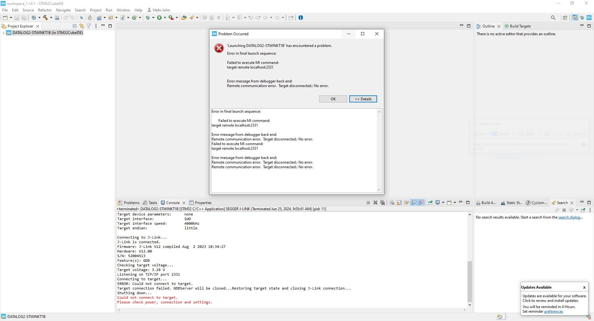 STEVAL-STWINBX1 datalogger - bricked board since f... - STMicroelectronics Community