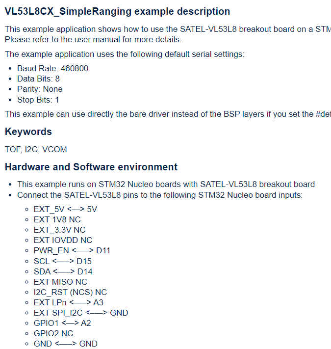 Wiring Satel Vl53l8cx On Nucleo F401re Example Err