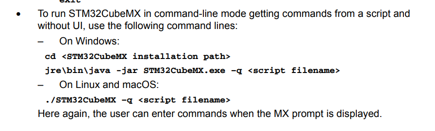 Running STM32CubeMX without GUI - STMicroelectronics Community