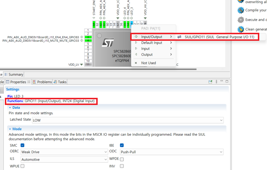 Solved: Pin mode question for SPC582B using SPC5 Studio - STMicroelectronics Community