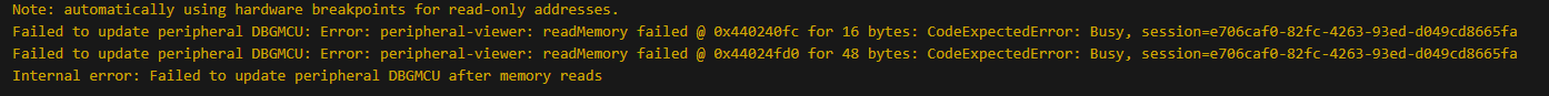 VS Extension v2.0.0: Errors in reading peripheral ...