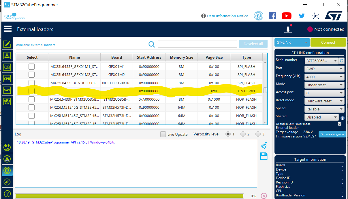 Solved: External Loader - Unknown .stldr file - STMicroelectronics Community