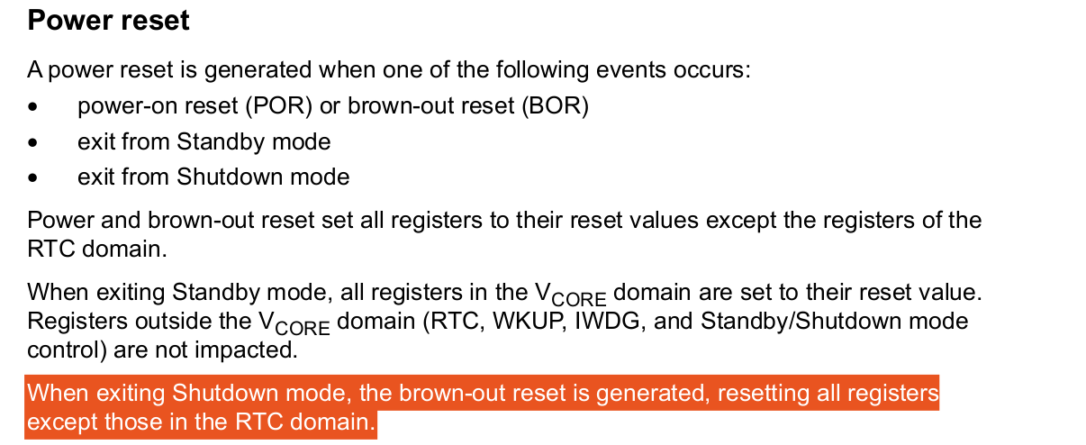 Solved: Clarification on Reset Behavior When Exiting SHUTD... - STMicroelectronics Community