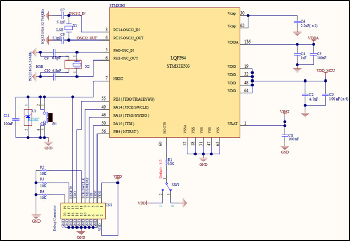 Usage of decoupling capacitor in STM32H503KBU6 - STMicroelectronics ...