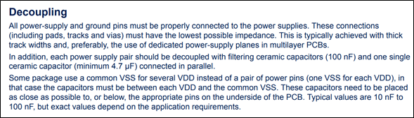 Usage of decoupling capacitor in STM32H503KBU6 - STMicroelectronics ...