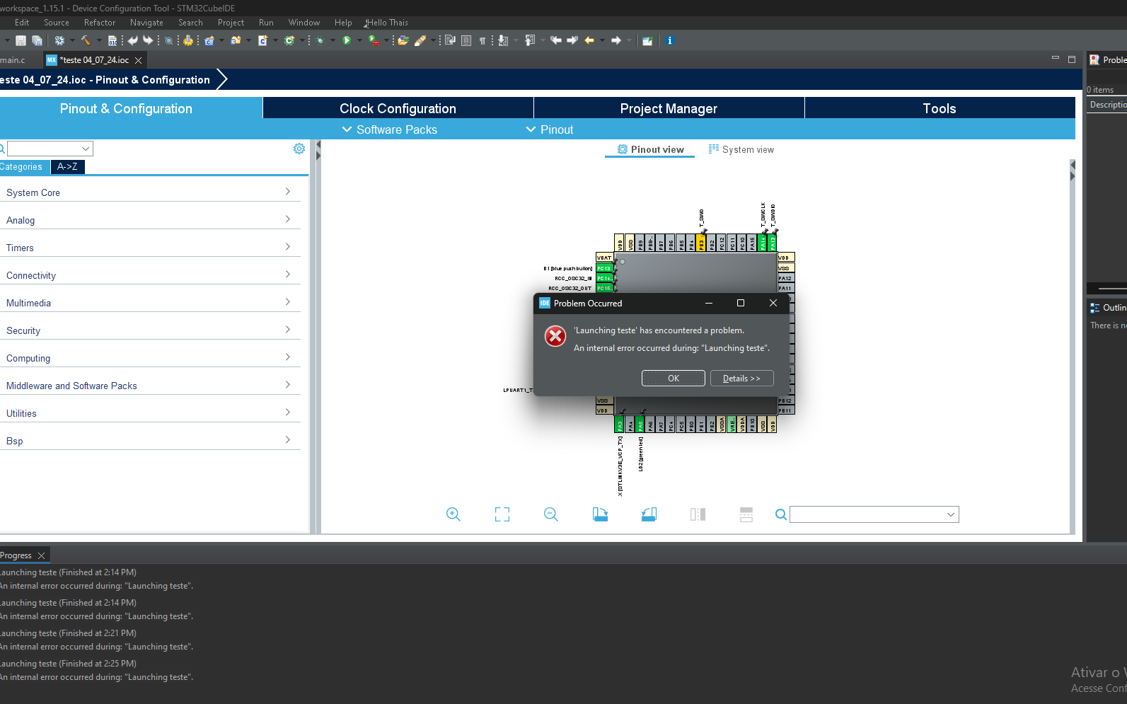 Solved Internal Error How To Solve This Pro Stmicroelectronics Community 