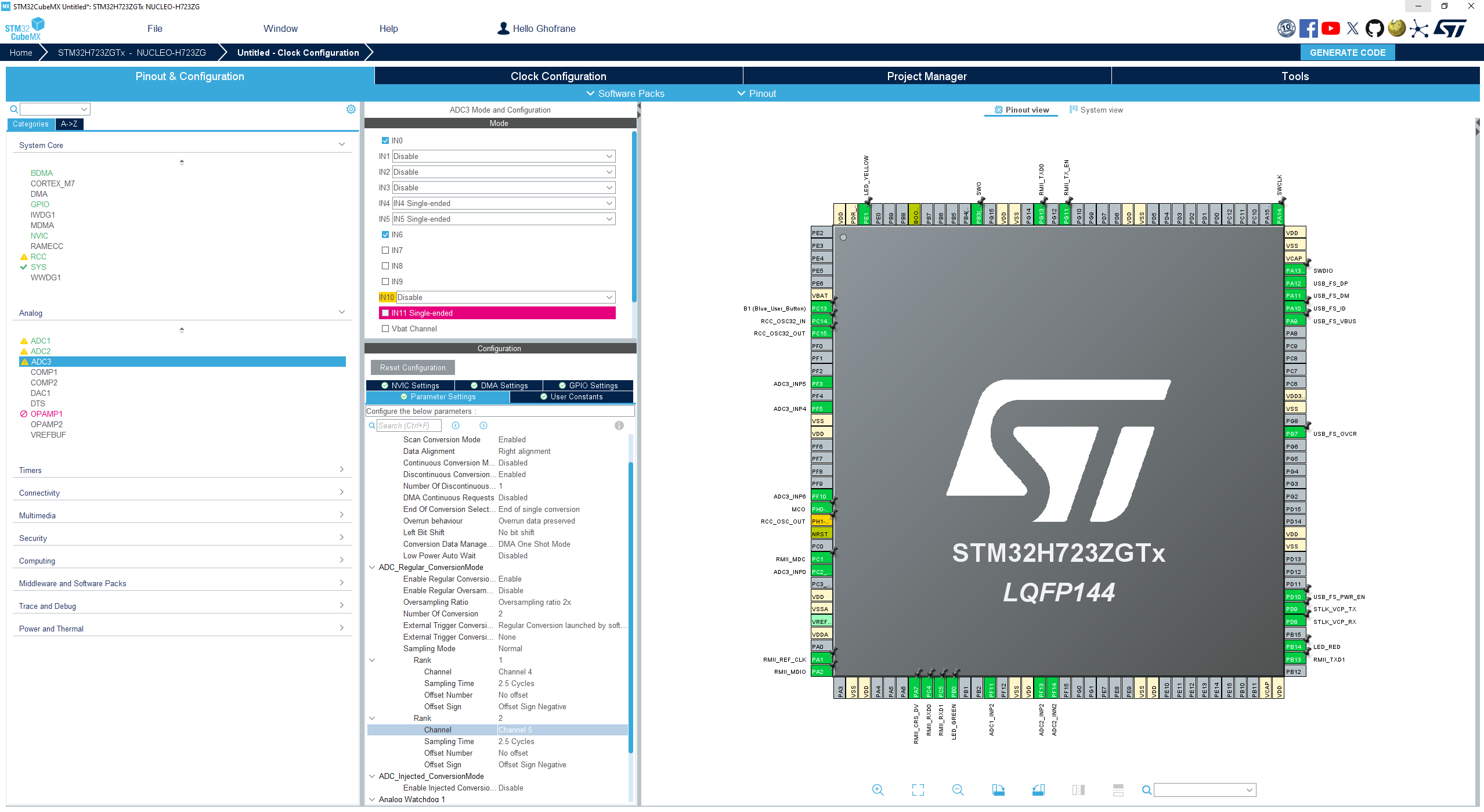 Multiple ADC Channel Configuration Issue With STM3... - STMicroelectronics Community