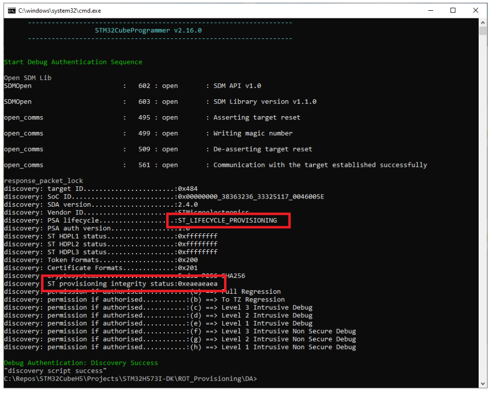Solved: STiRoT Provisioning of STM32H573 over SPI - STMicroelectronics Community