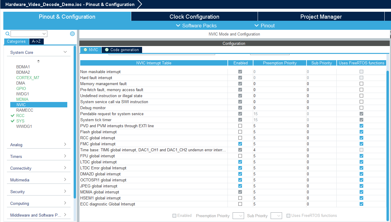 Video decoding for STM32H7B3L. - STMicroelectronics Community