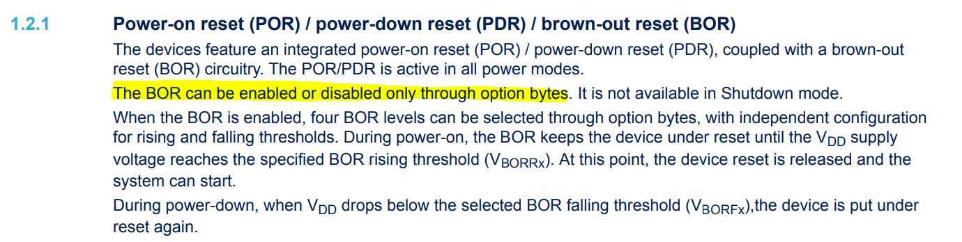 Identifying BOR (Brown-Out Reset) Specifically in ... - STMicroelectronics Community