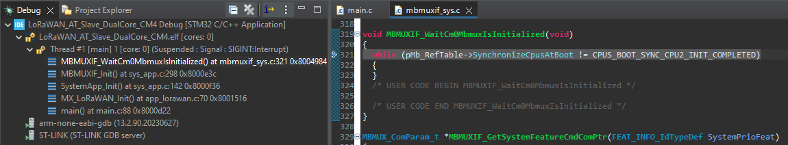 Mbmuxif Waitcm0mbmuxisinitialized Infinite Loop Stmicroelectronics