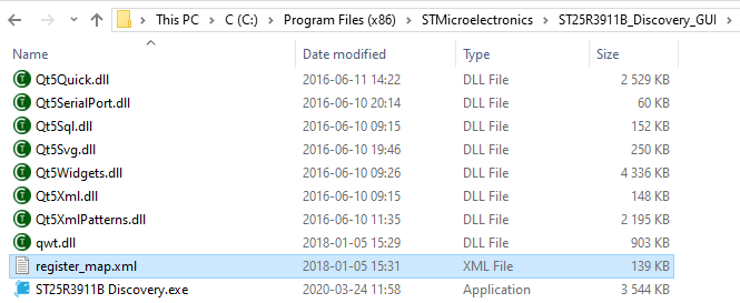 Solved: register map xml could not be found - STMicroelectronics Community