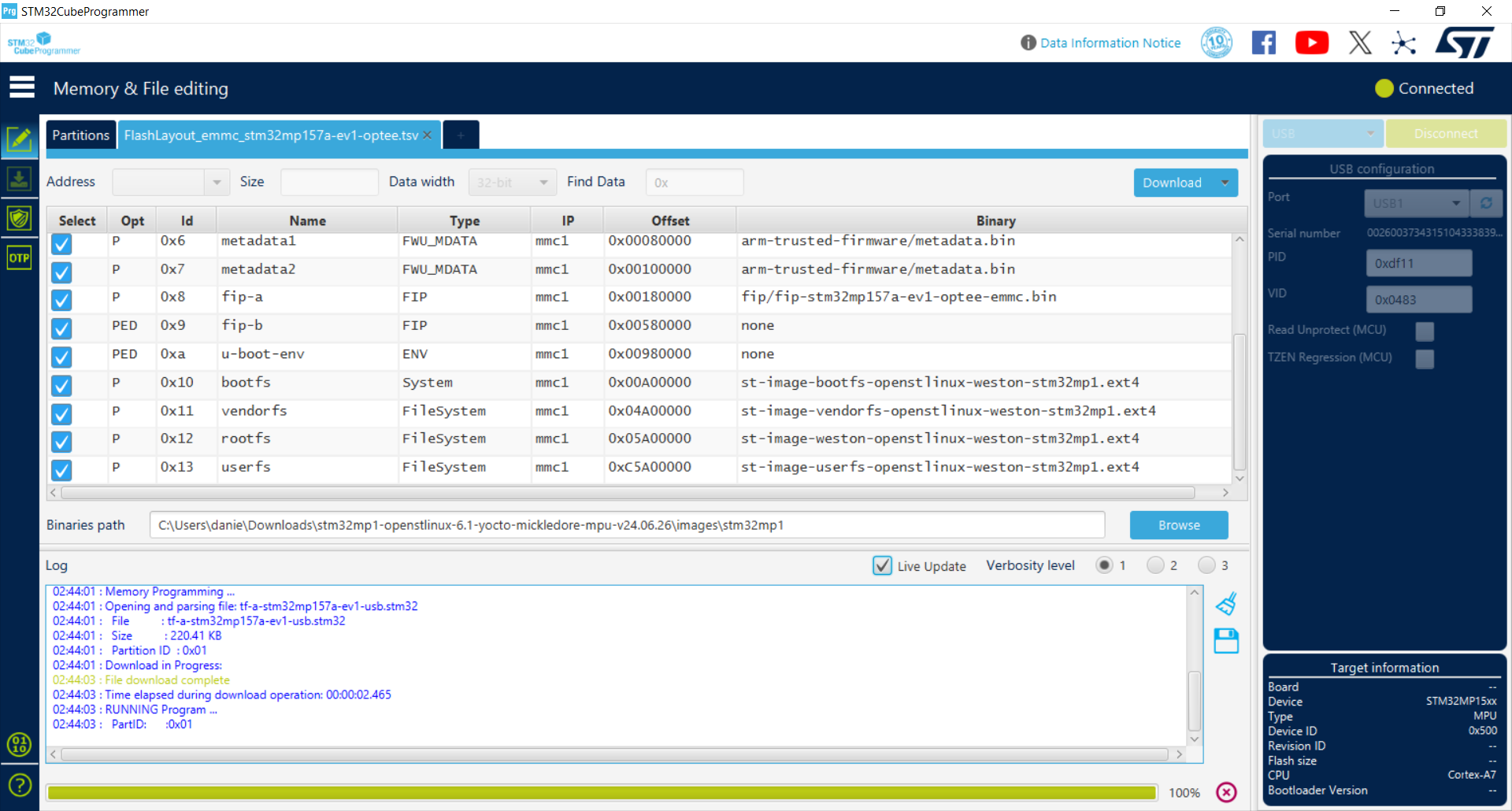 How Do I Flash Openstlinux Onto Stm32mp151 With Em Stmicroelectronics Community