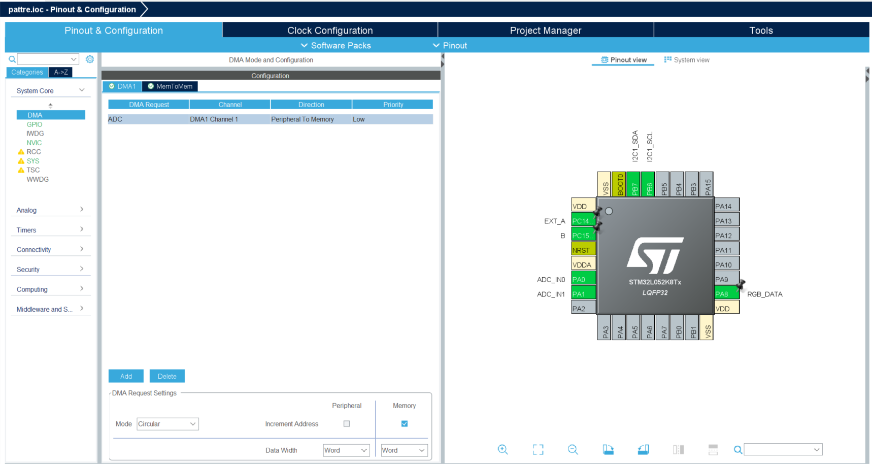 Solved: Where to call HAL_ADC_Start_DMA ? - STMicroelectronics Community