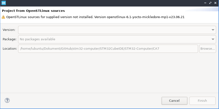Solved Cannot Build An Openstlinux Project In Stm32cubeid Stmicroelectronics Community