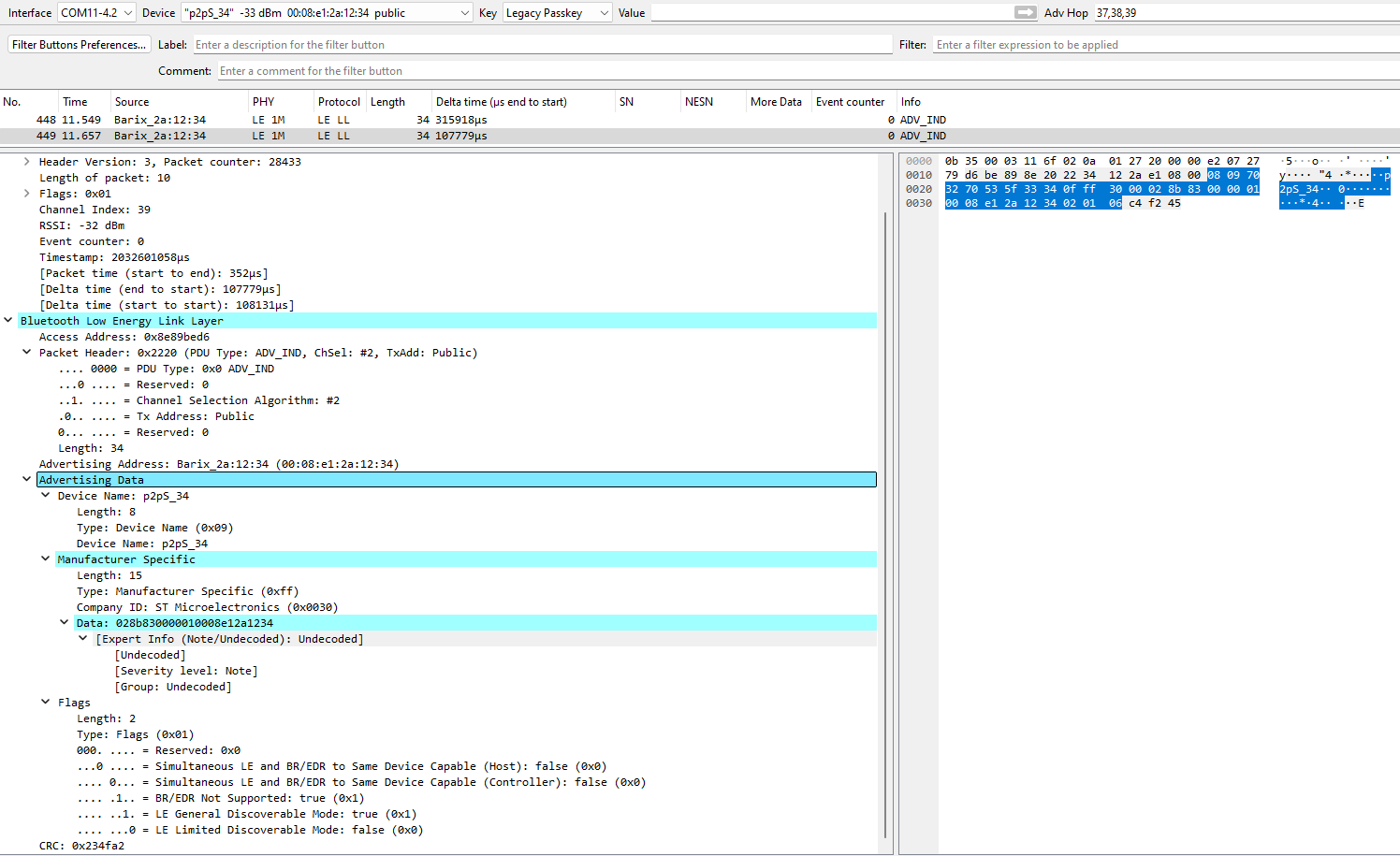 STM32WBA52CGU6 Advertisement Issue: Discoverable ... - Page 2 - STMicroelectronics Community