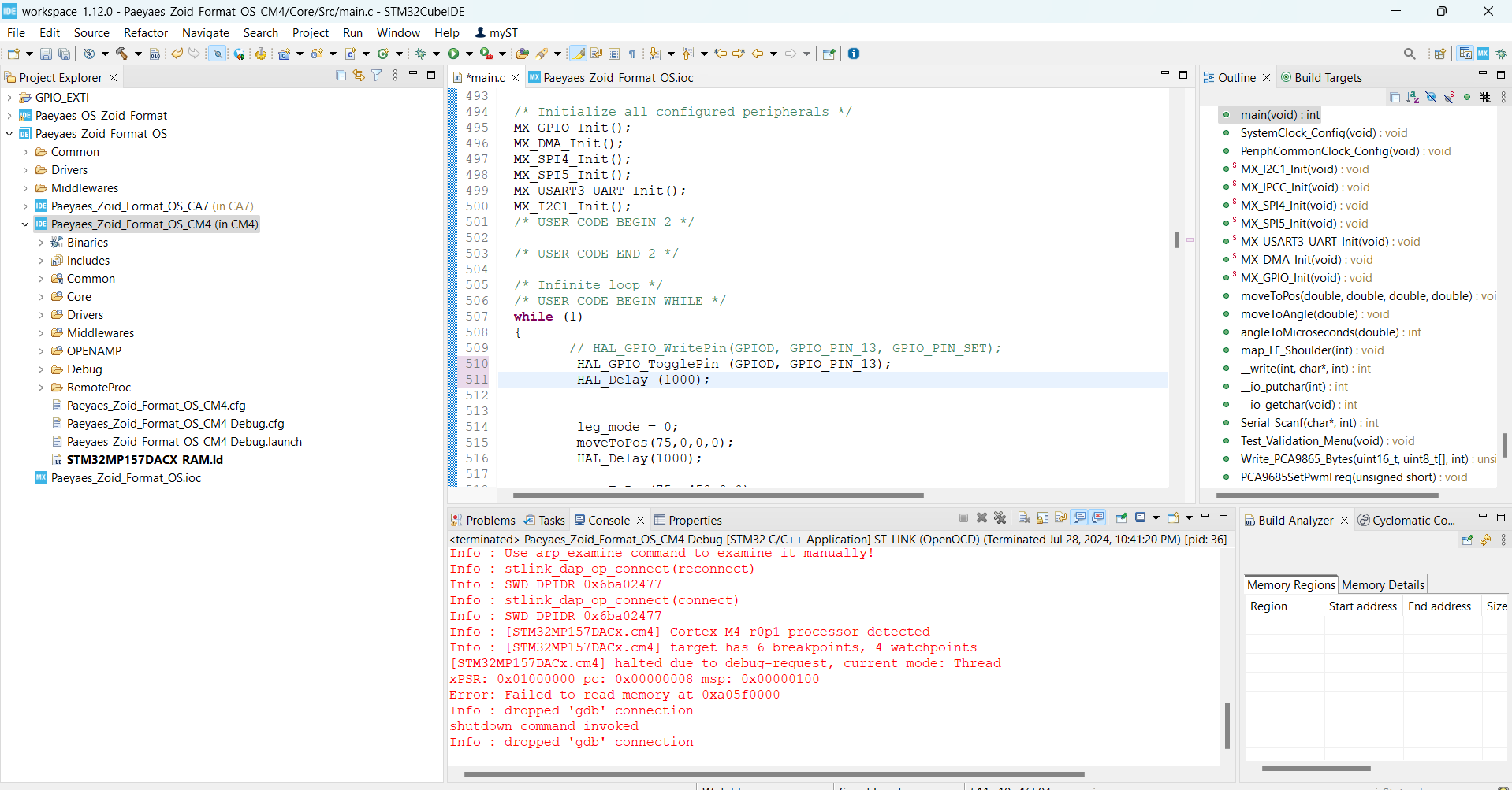 GPIO Toggle M4 FW Issue with STM32MP157D-DK1 and S ...