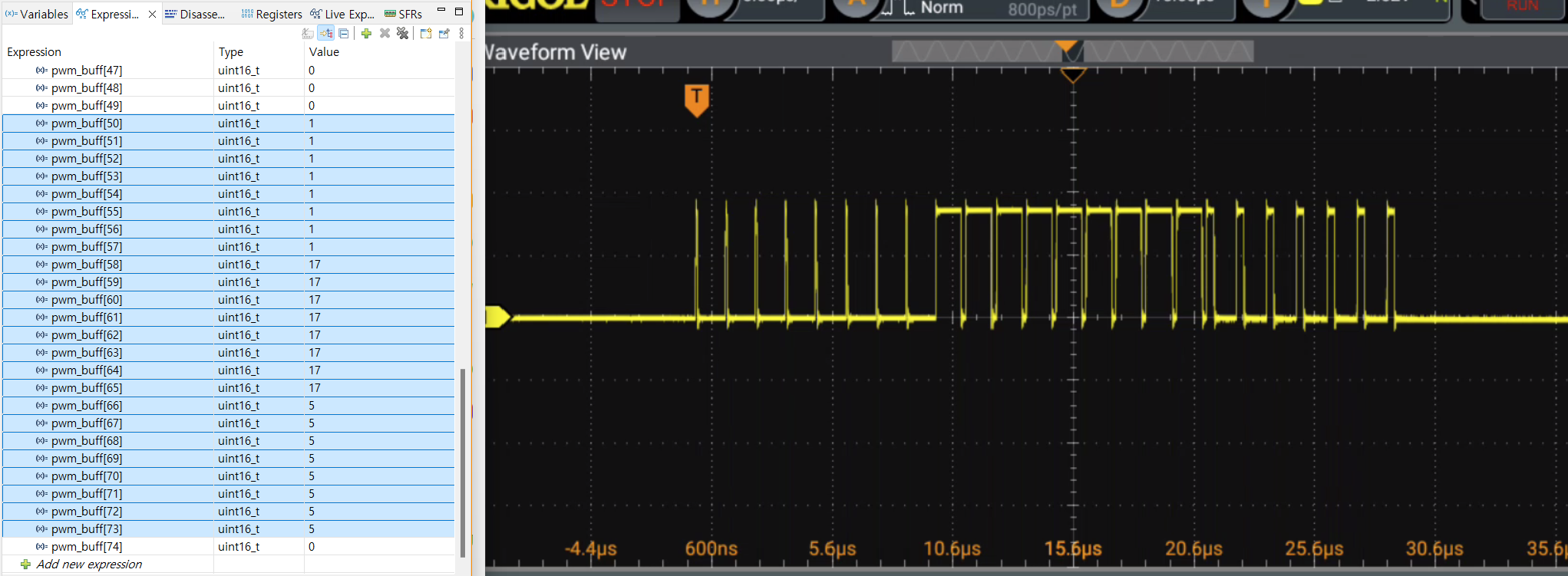 Solved Pwm With Dma Makes Unwanted Pulse Stream Stmicroelectronics Community 9801