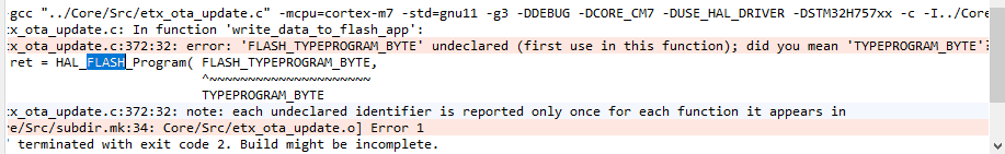 Solved Stm32h757 Flash Typeprogram Byte Undeclared Fir Stmicroelectronics Community