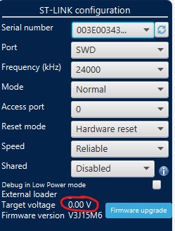 Solved: STLink V3MINIE no target voltage - STMicroelectronics Community