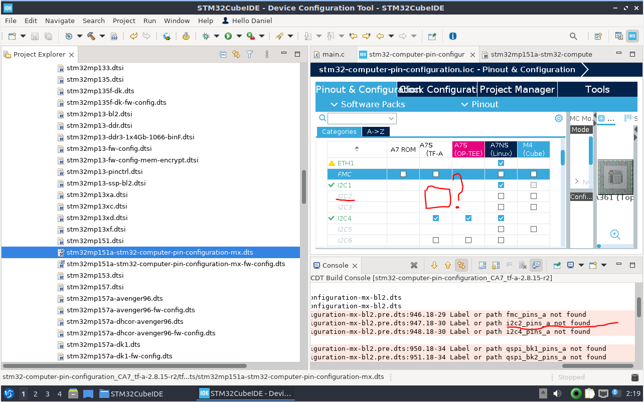 Solved: BUG: Label or path X_pins_y not found - Compiling ... - STMicroelectronics Community