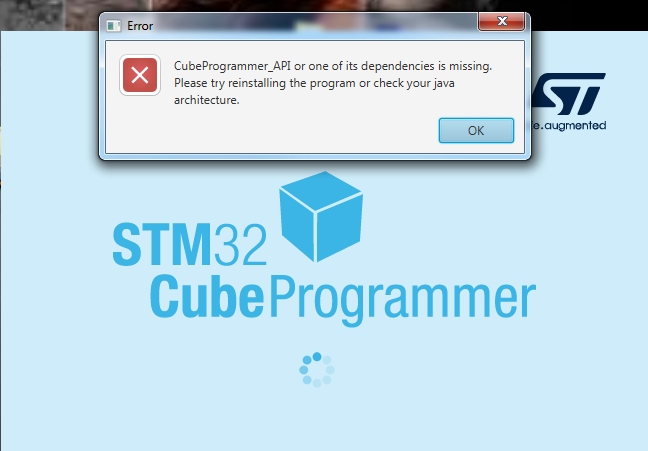 Solved Stm32cubeprogrammer V2 17 Does Not Work Stmicroelectronics Community
