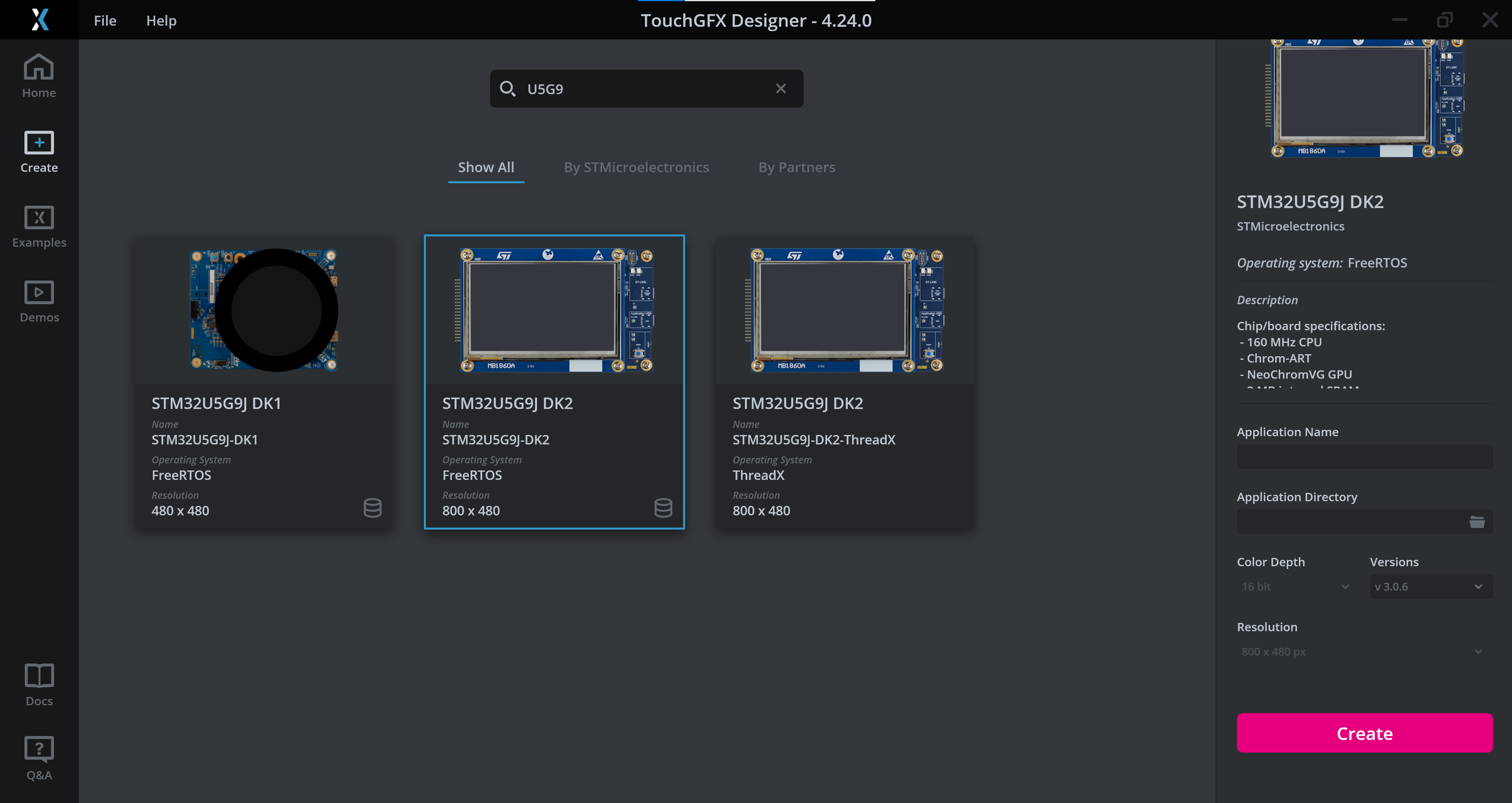 QT or Touchgfx support for STM32H7S7L8 or STM32U5G ...