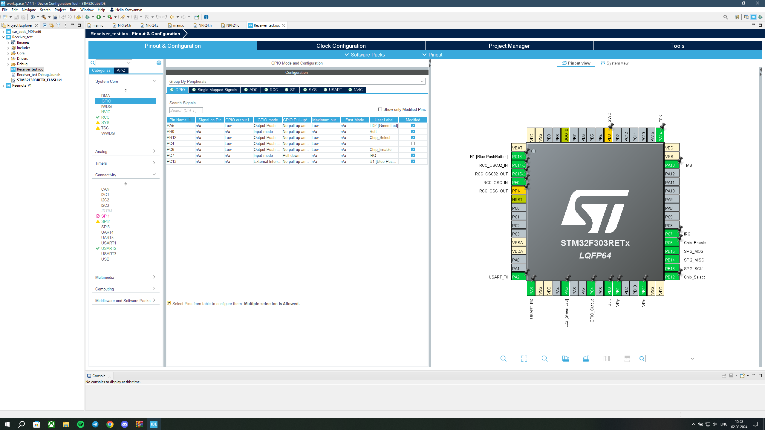 Can`t Transmit Data From Stm32 To Stm32 Via Nrf24l 8782