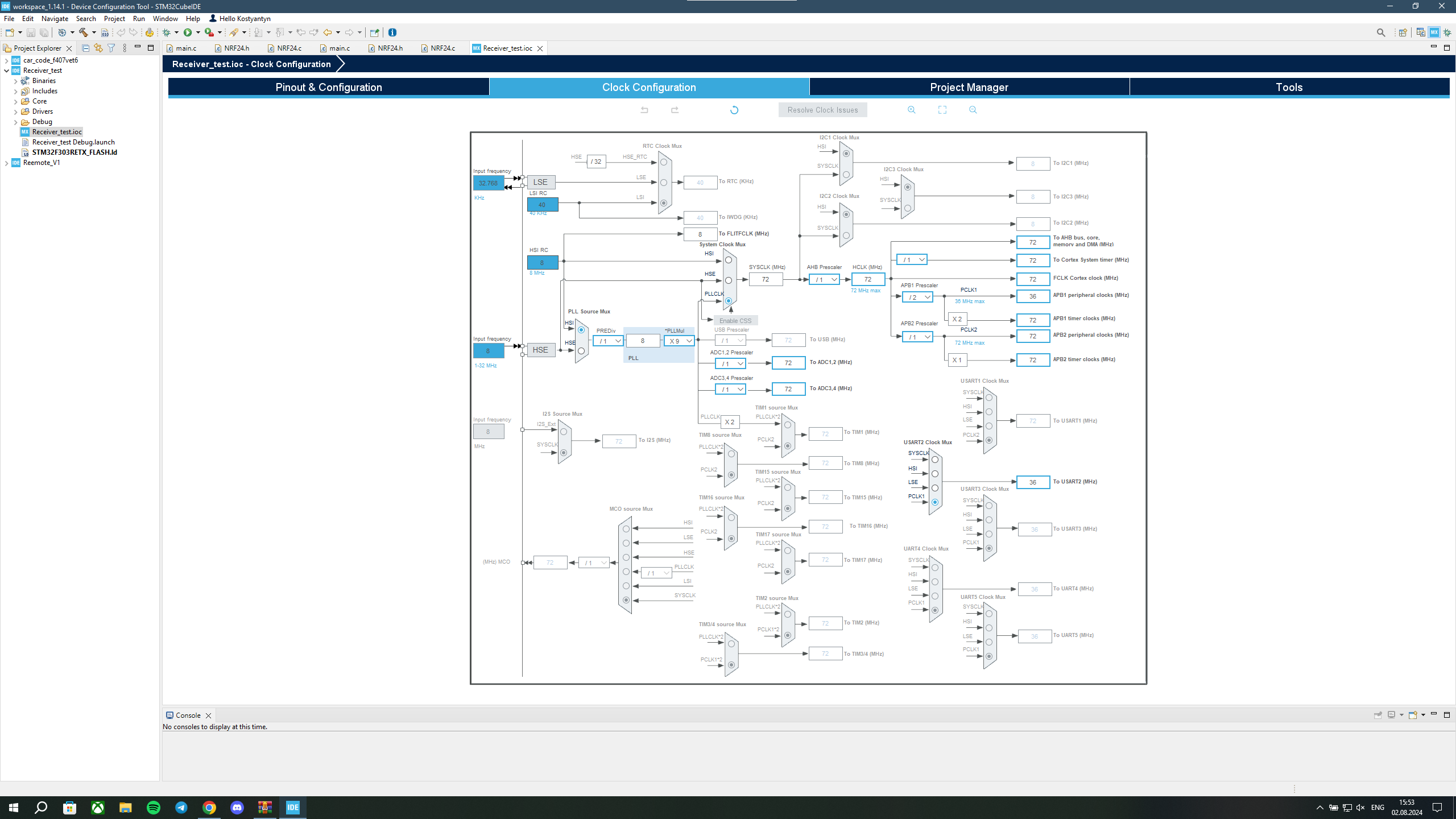 Can`t transmit data from STM32 to STM32 via NRF24L... - STMicroelectronics Community