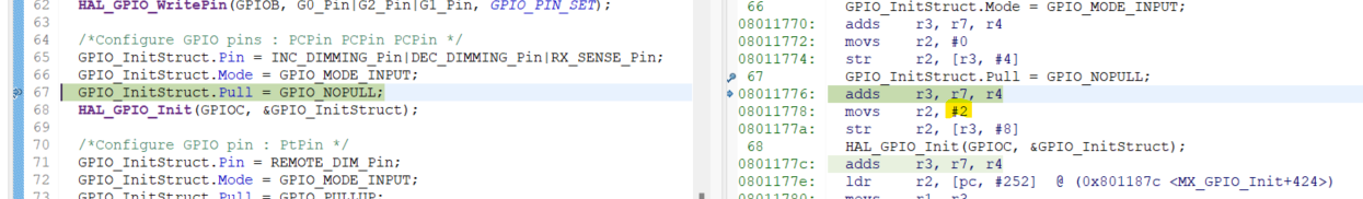 Solved Gpio Init Setting Pull To The Wrong Value In Disas Stmicroelectronics Community