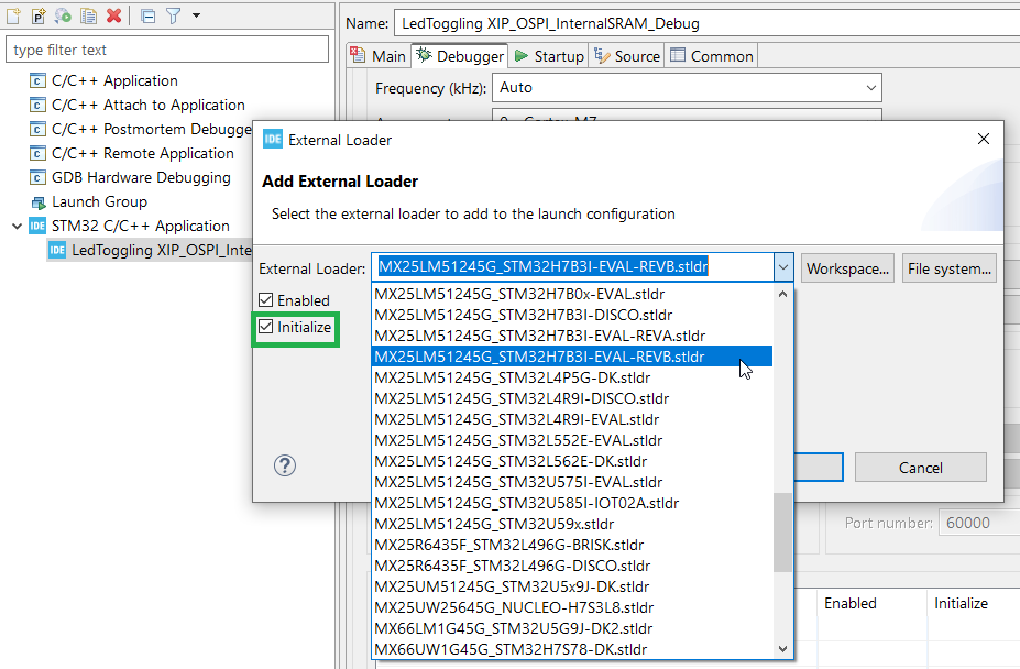 Debugging In External Memory On Stm32cubeide Stmicroelectronics Community
