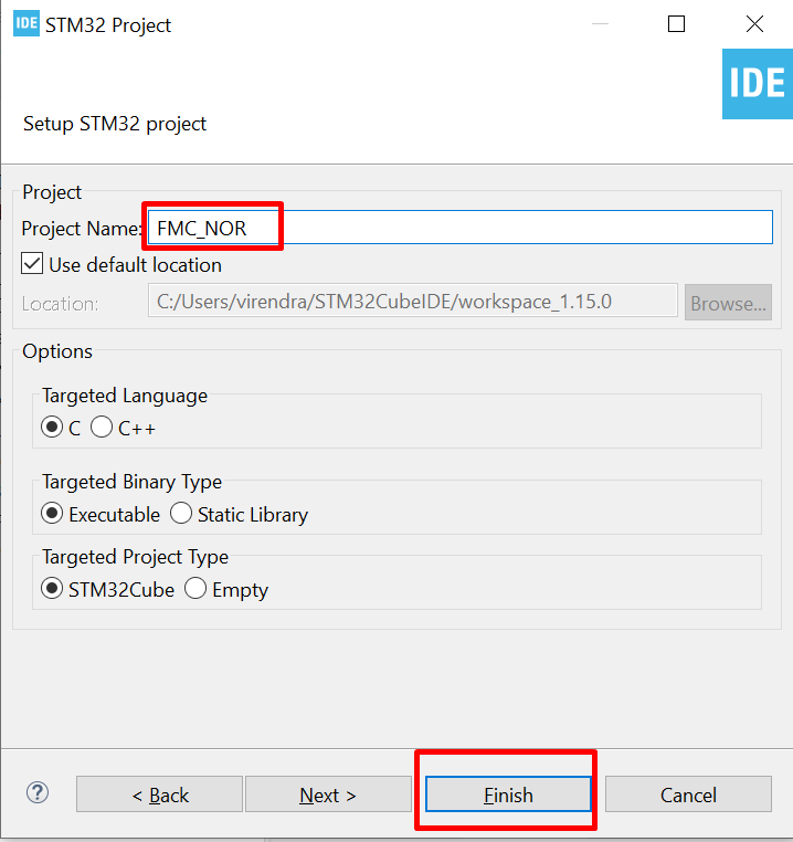 How to configure the FMC peripheral to interface a ...