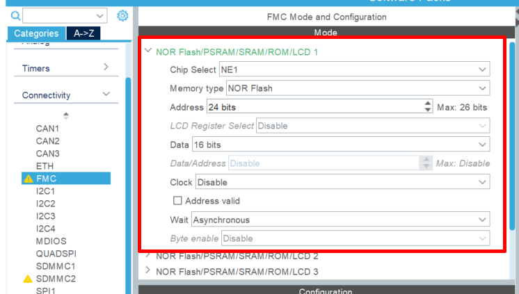 How to configure the FMC peripheral to interface a ...