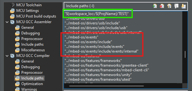 Solved: Actual Include paths do not correspond to Include ... - STMicroelectronics Community