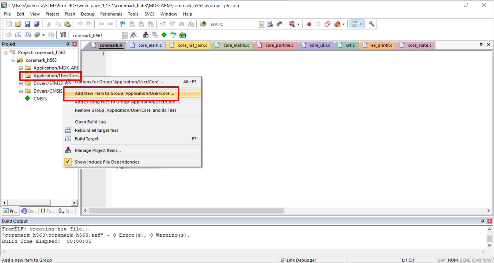 How to run a CoreMark® benchmark on an STM32 - STMicroelectronics Community