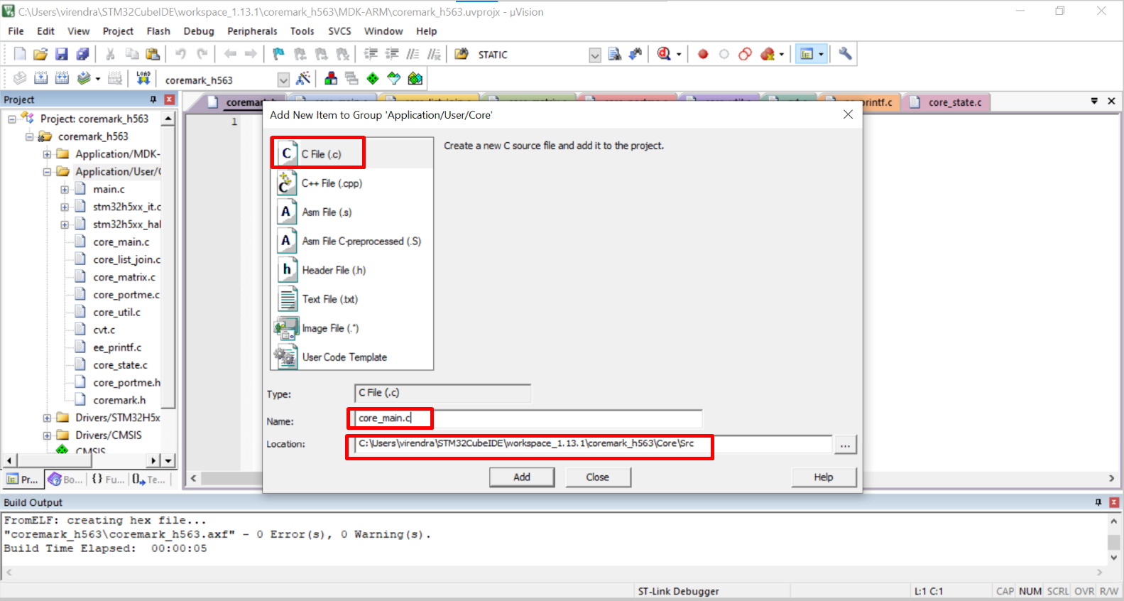 How to run a CoreMark® benchmark on an STM32 - STMicroelectronics Community