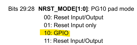 Solved Possible To Disable External Reset On Stm32g4 Stmicroelectronics Community 9598