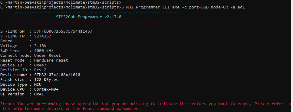 Solved: How to erase EEPROM in an STM32L0-series part USIN... - STMicroelectronics Community